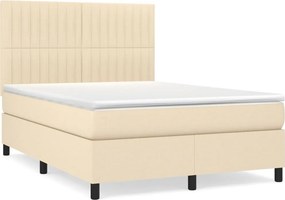 Box spring postel s matrací krémová 140x200 cm textil 3141942