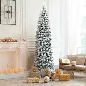 Costway Umělý zasněžený vánoční stromek se 461 větvemi o rozměrech 225 cm