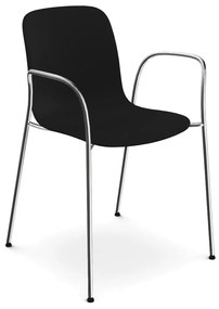 MAGIS - Židle SUBSTANCE s područkami a chromovou podnoží - černá