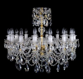 16 Arms luxury Crystal chandelier with twisted glass arms &amp; Cut almonds