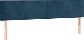 Box spring postel s matrací a LED tmavě modrá 200x200 cm samet 3134307