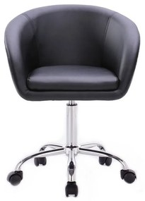 LuxuryForm Židle VENICE na stříbrné podstavě s kolečky - černá
