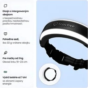 Tractive CAT 6 Mini černá / GPS obojek pro kočky / Živé sledování polo