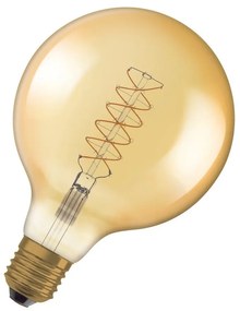 Zlatá LED stmívatelná žárovka E27 7 W VINTAGE 1906, teplá bílá