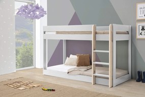 Dětská patrová postel gelano 90 x 190 cm bílá MUZZA