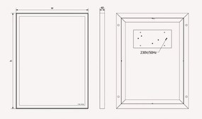 HOPA Zrcadlo s LED osvětlením DESNÁ Rozměr A - 60 cm, Rozměr B - 4 cm, Rozměr C - 80 cm ZRDESN8060