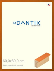 DANTIK rámeček 60x80 | PERLA oranžová vysoká (Plexi Čiré)