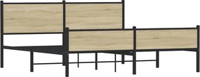 Kovový rám postele bez matrace dub sonoma 183 x 213 cm 3301402