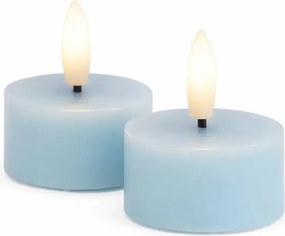 Sada LED čajové svíčky na baterie Sille Tealight, Ø 4,5 × 2,2 cm, modrá obloha, z pravého vosku, balení 2 ks