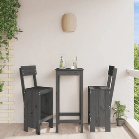 Barové stoličky 2 ks šedé 40x48,5x115,5 cm masivní borové dřevo,  825361