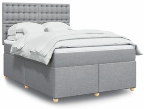 Box spring postel s matrací světle šedá 140 x 190 cm textil 3293589