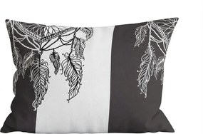 Povlak na polštář z mikrovlákna TIRSO 70x90 cm, šedo-bílý