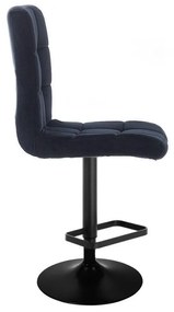 LuxuryForm Barová židle TOLEDO VELUR na černém talíři - černá