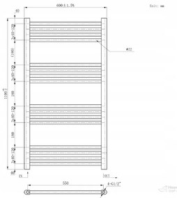 Gamma Basic, topné těleso 1100x600 mm, 494 W, bílá, GMA-BASIC-11060-WH