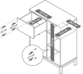 Tchibo - Odkládací koupelnová skříňka - barva: bílá