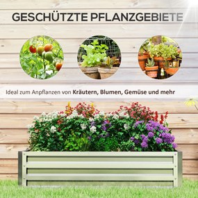Outsunny Vyvýšený Záhon z Oceli, Studený Rám pro Růst S Otevřeným Dnem, Zahradní Box pro Rostliny 120x60x30,5 cm pro Zahradu, Balkon, Terasu, Rostlin…
