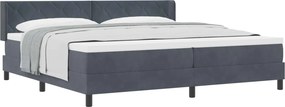 Postel s boxspringem s čelo Tmavě šedá 200 x 200 cm samet 3341541