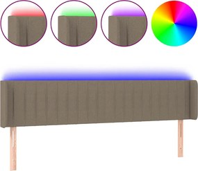 Čelo postele s LED taupe 203 x 16 x 78/88 cm textil 3123500