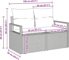 Set pohovek 6 ks Černá polyratan 3346396