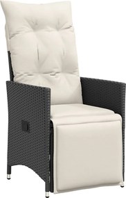 11dílný zahradní bistro set s poduškami černý polyratan 3277256