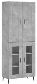 Skříň highboard betonově šedá 69,5x34x180 cm kompozitní dřevo,  3199637