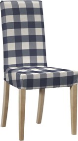 Potah na židli IKEA  Harry, krátký barva tmavě modrá látka vzorované