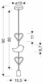 Bílo-růžové dětské svítidlo s kovovým stínidlem Single – Candellux Lighting