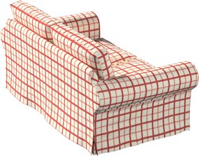 Potah na pohovku IKEA  Ektorp 2-místná, nerozkládací barva červená látka vzorované