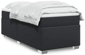 Box spring postel s matrací černá 100x200 cm umělá kůže 3285197