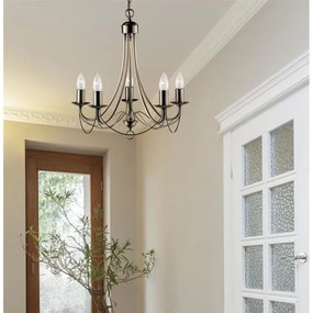 Searchlight 6345-5AB Závěsný pětiramenný lustr MAYPOLE patina