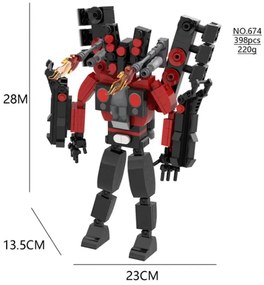 Skibidi Toilet figurky - stavebnice Varianta: č. 674 - 398 ks