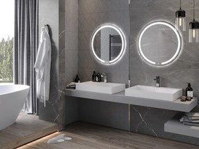 Mexen Rose, LED koupelnové zrcadlo s podsvícením 70x70 cm, 6000K, ochrana proti zamlžování, 9810-070-070-611-00