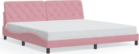 Rám postele bez matrace růžový 200x200 cm samet 3207946