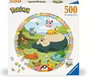 Ravensburger Kruhové puzzle: Roztomilí Pokémoni / 500 dílků / od 12 le
