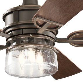 Kichler KLF-LYNDON-52-OZ - Stropní ventilátor LYNDON 3xE27/8W/230V IP23 + DO