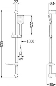 Mexen sprchový set DF62, černý, 785624582-70