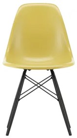 Eames Fiberglass chair DSW černě lakovaný javor okrová Vitra