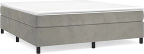 Rám postele s boxspringem světle šedý 160 x 200 cm samet 3121126
