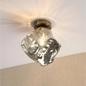 Stropní svítidlo CRISTAL 1xE14/15W/230V mosaz/kouřová černá