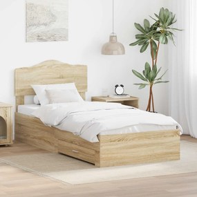 Rám postele se zásuvkou Sonoma dub 90 x 190 cm Kompozitní dřevo 3413249