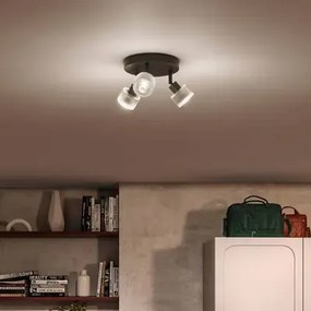 Horen 3x5W černá, na desce / LED bodové svítidlo