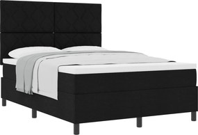 Postel s boxspringem s čelo Černá 140 x 190 cm textil 3339464