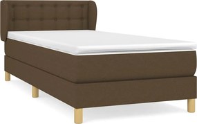 Box spring postel s matrací tmavě hnědá 90x200 cm textil 3127096