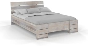 Dubová postel Sandemo - zvýšená - bělený olej  , Dub sonoma, 140x200 cm