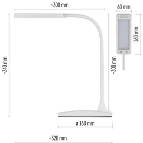 LED Stmívatelná stolní lampa EDDY LED/6W/230V 3000/4500/6800K bílá
