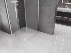 Mexen Velar, sprchový kout s posuvnými dveřmi 100 x 100 cm, 8mm sklo námraza, bílá matná, 871-100-100-31-20