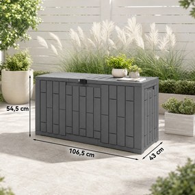 Outsunny Zahradní úložný box 227,4 l, šedý dekor dřeva