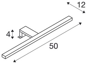 SLV 1000780 Dorisa,  nástěnné svítidlo nad zrcadlo, LED 6,6W 4000K, chrom, délka 50cm, IP44
