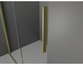 Mexen Velar L, sprchový kout s posuvnými dveřmi 100 x 110 cm, 8mm sklo námraza, zlatá matná, 871-100-110-33-55