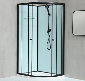 NOTRE AS-L ROCKY 100x80 ČERNÝ Sprchový box asymetrický - levé provedení